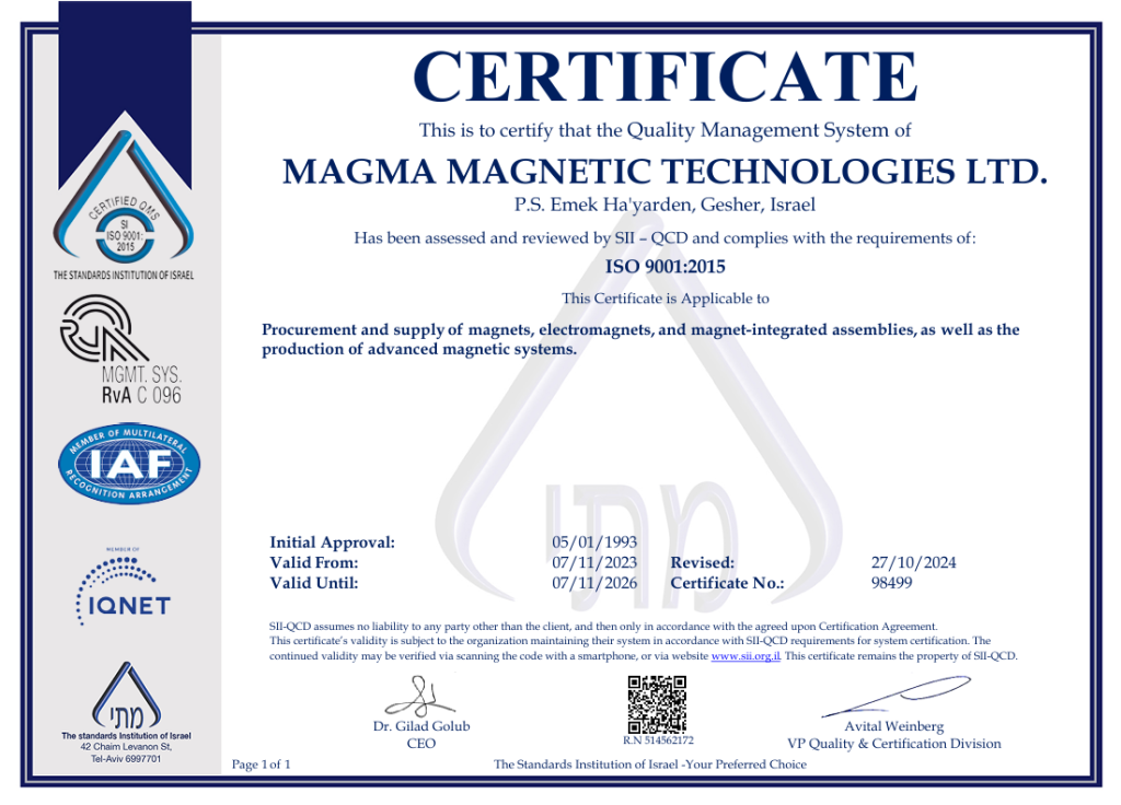 Magma Certificate Eng 27 Oct 2024 - Magma Magnetic Technologies